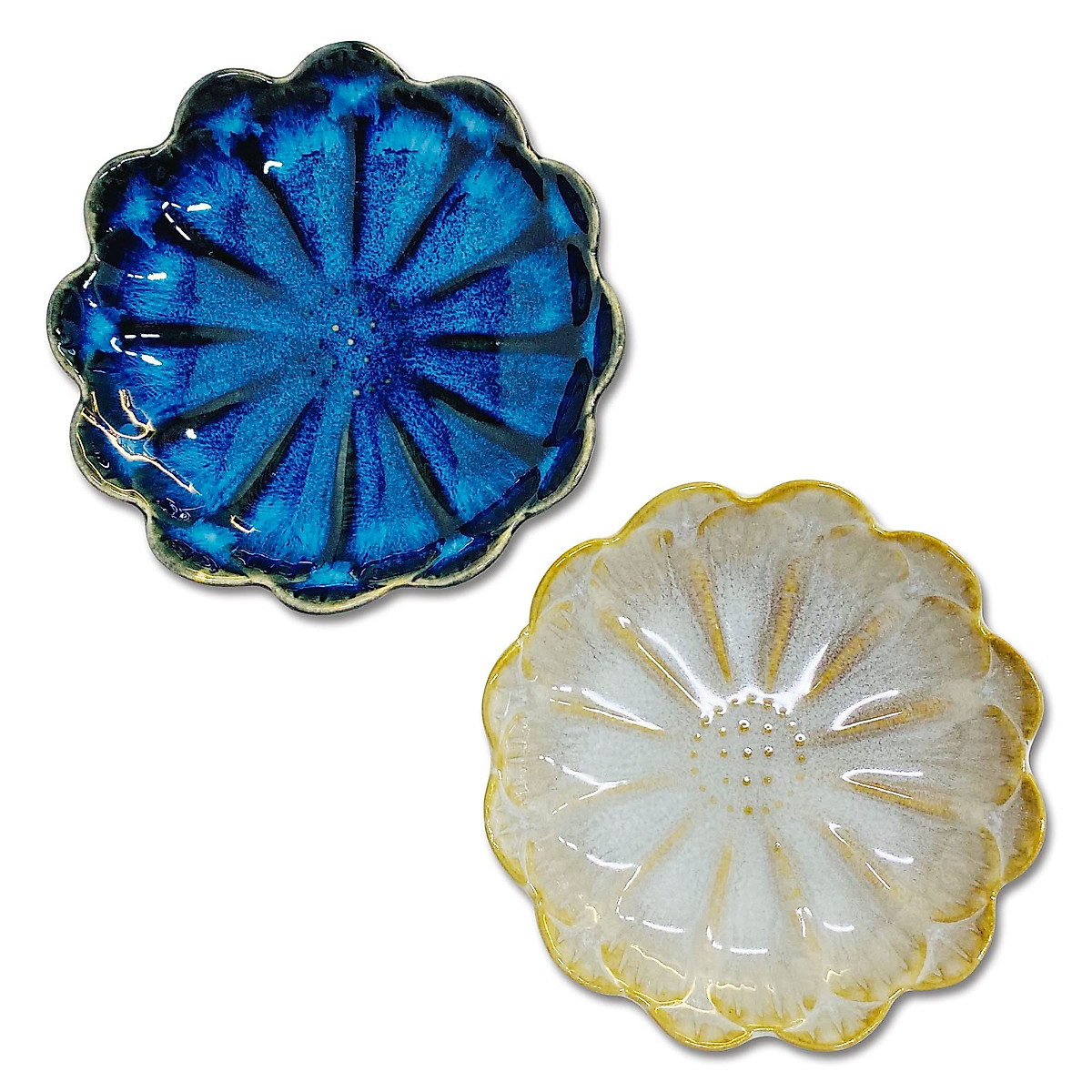 Spoon Rest Spoon Holder For Stove Top 2PCS Ceramic Cooking Spoon Holder For Kitchen Counter Stable Spatula Holder Utensil Rest Coffee Spoon Rest (Blue+Cyan)