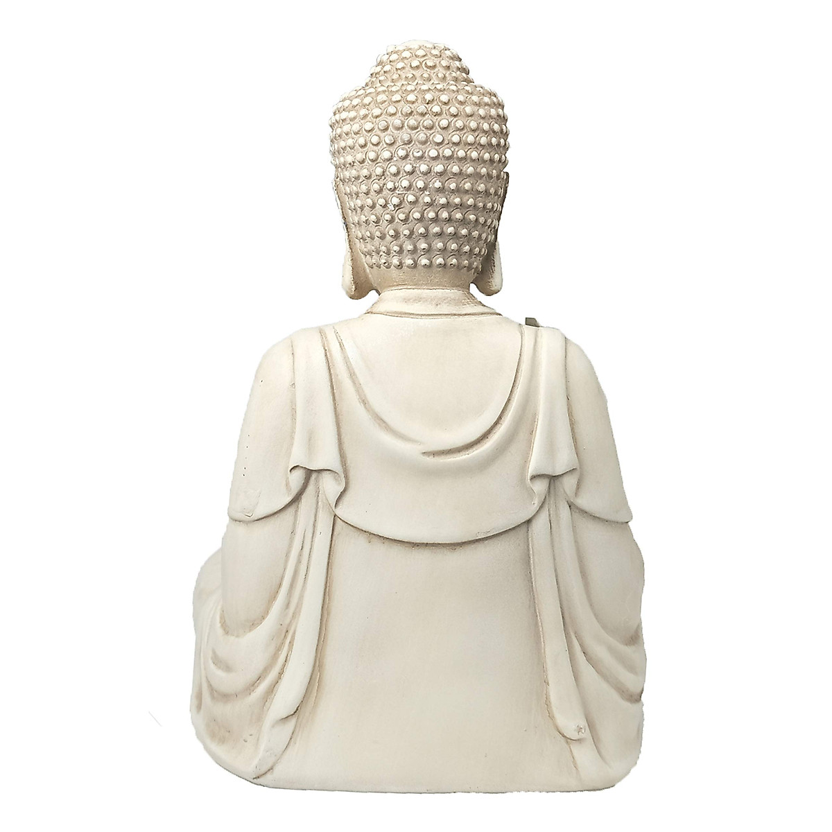 Bella Haus Design Buddha Tealight Candle Holder Statue – 8.5” Tall Polyresin - Zen Home and Garden Decor - Includes 3pcs Tea Lights and Free Candle Snuffer for Office, Indoor, Outdoor Decoration