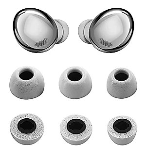 Rqker Foam Ear Tips Compatible with Galaxy Buds Pro Earbuds, 3 Pairs S/M/L Sizes Soft Memory Foam Replacement Ear Tips Earbud Tips Eartips Foam Compatible with Galaxy Buds Pro, Gray SML