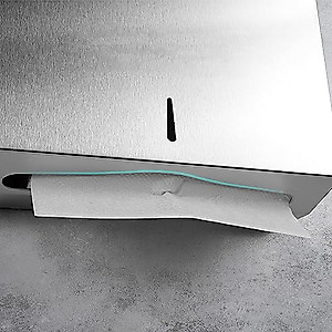 Stainless Steel Paper Towel Dispenser Wall Mount, TOBEFORT Comercial Hand Towel Dispenser with Lock, Trifold/C Fold Paper Towel Holder for Bathroom Kitchen Office, Large Capacity 300 Multi-Fold…