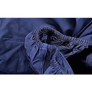 AmazonBasics everyday 100% cotton Fitted Sheet, True Navy 90 x 190 x 30 cm