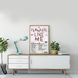 R-timer Lucki Poster Flawless Like Me Album Cover Poster Music Poster Decorations Paintings Retro Poster Canvas Wall Art for Living Room Bedroom Gift Unframed (12x18inch(30x45cm))