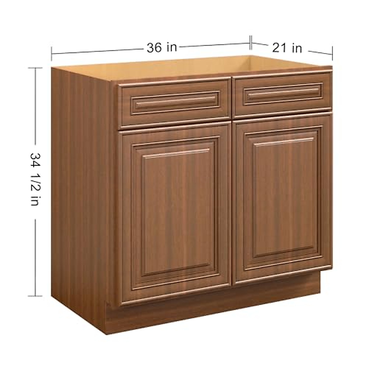 ROOMTEC 36" Assembled Bathroom Vanity Sink Cabinet & Kitchen Base Cabinet, Large Capacity Single Sink Storage with Soft-Close Doors & Decorative Drawer, Versatile for Bathrooms, Kitchens, Laundry