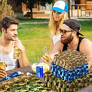 Lide Road Camo Wrapping Paper Set, 12 Sheets Army Wrapping Paper for Birthday Veterans Day 4 Style Green Blue Camouflage Gift Wrap for Veterans Day Paper Decorations 20'' x 27''