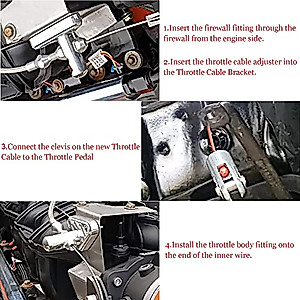 Miytsya 1 Pack 36In Braided Throttle Cable, Stainless Steel Throttle Cable Kit, Compatible with 97-07 Chevrolet/Chevy LS1 Engine 4.8L 5.3L 5.7L 6.0L Throttle Cable Repair (Silver)