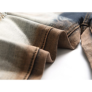 JUNBAOSS Men's Ripped Jeans Slim Fit Stretch Jeans for Men, Distressed Straight Leg Fashion Comfort Flex Waist Skinny Denim Jean Pants