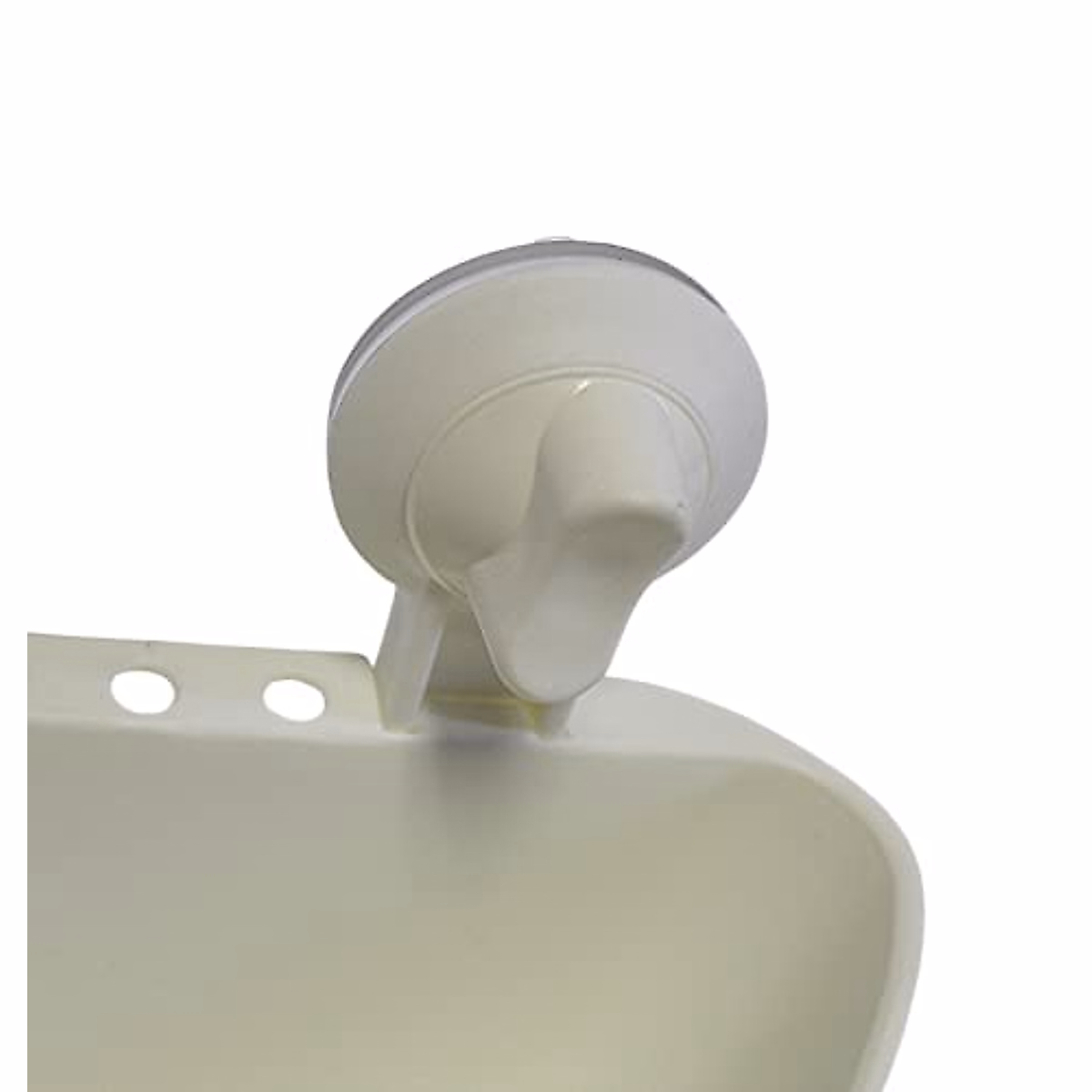 Dependable Industries inc. Essentials Triangle Corner Caddy Shelf For Bathroom Showers and Bath With 2 Vacuum Hanger Suction Cups For Ceramic Tile Glass Smooth Surfaces (White)