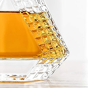 4 Piece Bourbon Decanter Set, Scotch Glasses and Decanter with Wooden Box, Personalized Decanter Set, Customized Decanter Set With Glasses For Men And Women Clear