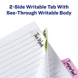 Avery 74769 Ultra Tabs, 2.5 x 1 Inch, 2-Side Writable, Pastel Blue/Pink/Purple/Green, 24 Repositionable Margin Tabs