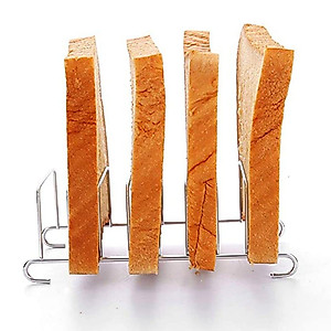 REBABA Toast Bread Rack Holder 8 Slots Stainless Steel Tool Cooling Grid Bread Rack Rectangle Air Fryer Accessories for Home Restaurant