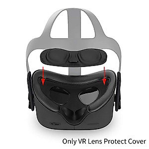 VR Lens Protect Cover, Protect Cover for Oculus Quest VR Lens Dust Cover, Washable, Collision-Proof Cap Sleeve, Black