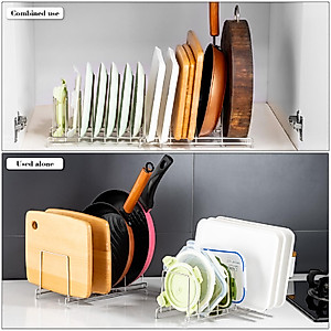 YQh Pot Cover Rack, Cutting Board Rack, 2 Pack,Kitchen Cabinet Or Counter Baking Tray Storage Box, Suitable For Baking Tray, Cutting Board, Frying Pan, Tray, Reusable Containers And Covers
