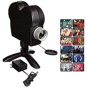 Christmas Halloween Window Projector Lights,12 Movies Festival LED Projection Decoration Spotlight,Switch Between 6Christmas＆6Halloween, for Indoor Outdoor Party Turns Your Windows into Movie