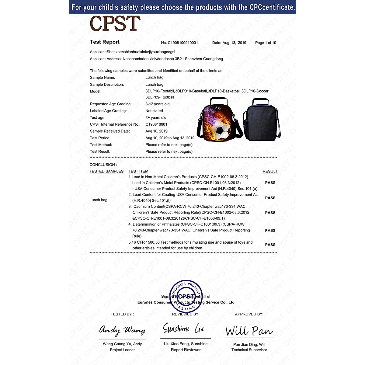 7-mi Kids Football Printed Lunch Box Bag, 5L Capacity, Stylish Design, Made-to-Last Zipper, Cushioned Carrying Strap, Easy to Clean