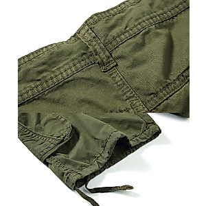 FOURSTEEDS Women's Casual Fitted Multi-Pockets Camouflage Twill Bermuda Cargo Shorts Army Green US 6