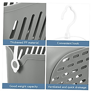 Ciieeo Plastic Hanging Shower Caddie Basket Kitchen Organizer Hanging Storage Basket with Hooks for Home Bathroom Kitchen Pantry Grey
