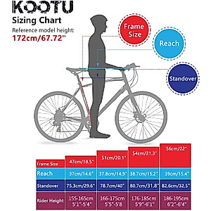 KOOTU Carbon Road Bike, 700C Adult Disc Brake Road Bike for Men and Women Full Integrated Inner Cable Racing Bicycle with Shimano 105 R7000 22 Speed Groupset