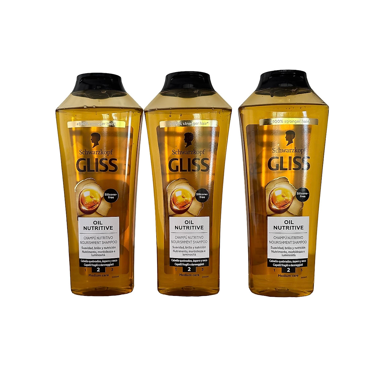 Gliss Shampoo Oil Nutritive 13.6 Ounce (400ml) (3 Pack)