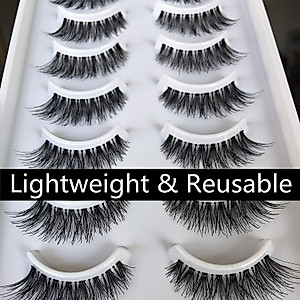 ALICROWN False Eyelashes Natural Lightweight Handmade Lashes-BLUE (10 Pairs)