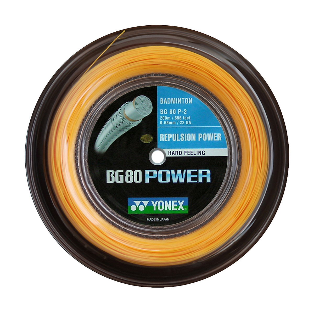 YONEX BG80 Power Badminton String - 200m Reel, Color- Orange