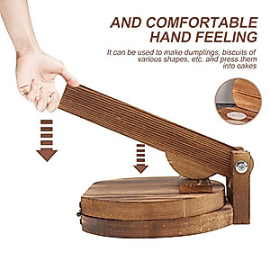 DOITOOL Wood Tortilla Press, Dumpling Skin Maker Presser Traditional Wood Dough Presser Tortilla Sope Maker, Heavy Duty Corn Tortilla Machine, 6.5"x 5.9"