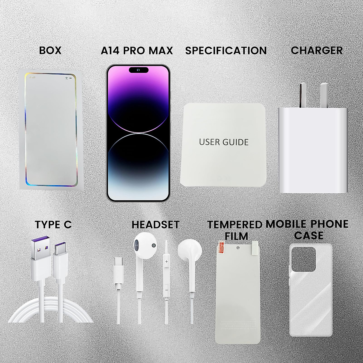 WV LeisureMaster A14 Pro Max Cell Phone,6+256GB Unlocked Phone,Android 13.0 Smartphone,6.82-inch HD Screen,Dual SIM,Dual Standy,6800 mAh Battey,64MP Camera,2796 * 1290 Resolution 5G Phone