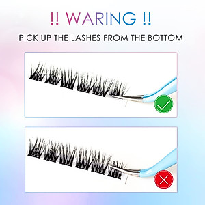 LANKIZ DIY Eyelash Extension,Lash Clusters Individual Lash Extensions, Wide Wsipy Cluster, Soft and Lightweight 10-20mm Mix Resuale Wide Band Cluster Lashes for Home use (Hybrid)