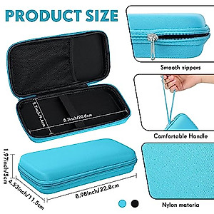 PerKoop 2 Pcs Hard Graphing Calculator Case Compatible with TI 84 Plus CE, 84 Plus, 83 Plus CE Black and Blue Calculators Storage Holder Bag Scientific Calculators Box for USB Cables Pens Ruler