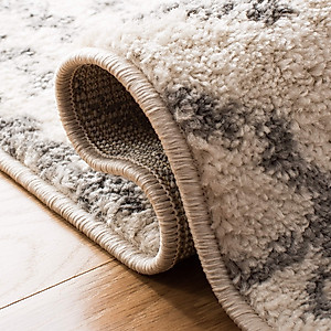 SAFAVIEH Tulum Collection Accent Rug - 2' x 5', Ivory & Grey, Moroccan Boho Distressed Design, Non-Shedding & Easy Care, Ideal for High Traffic Areas in Entryway, Living Room, Bedroom (TUL229A)