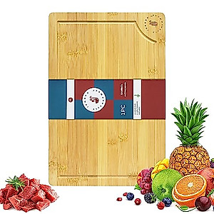 Wood Cutting Board For Kitchen XL Bamboo Chopping Boards With Juice groove, Extra Large Charcuterie Board, Prep Meat veggies Fruits Large Wooden Board, Carving & Butcher Block Brisket Gifting Registry
