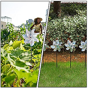 Cabilock 4pcs Garden Decor Pinwheels Bird Windmills Reflective Pin Wheels Sparkly Garden Pinwheels