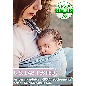 Baby Sling and Ring Sling 100% Cotton Muslin Infant Carrier, Ring Sling Baby Carrier Front and Chest Newborn Carrier Baby Carrier Wrap, Toddler Carrier – Grey