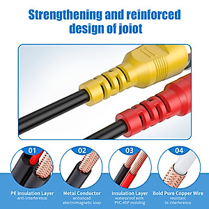 EKYLIN 16FT 5M Pre-Made 2-in-1 BNC Video + Power DC Extension Cable for CCTV Security Camera Home Surveillance Closed-Circuit TV System