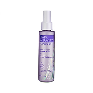 SoftSheen-Carson Dark and Lovely Blowout Heat Shield Hair Primer, Blow Dry Spray & Heat Protectant with Castor Oil, For Curly Hair, All Hair Types 4.4 fl oz