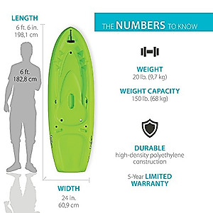Lifetime Dash 66 Youth Kayak (Paddle Included), Lime Green