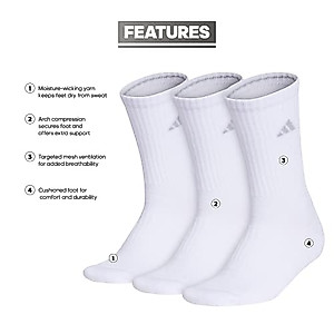 adidas Women's Cushioned Crew Socks (3-Pair)