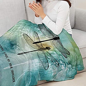 Dragonfly Throw Blanket,Flannel Fleece Blanket,Soft Cozy Fuzzy Comfy Warm Cute Lightweight Blanket for Women Adult Girl,Kid,Baby-Decor Gift-Dragon Fly Microfiber Nap Blanket for Couch,Bed,Sofa-60"x50"