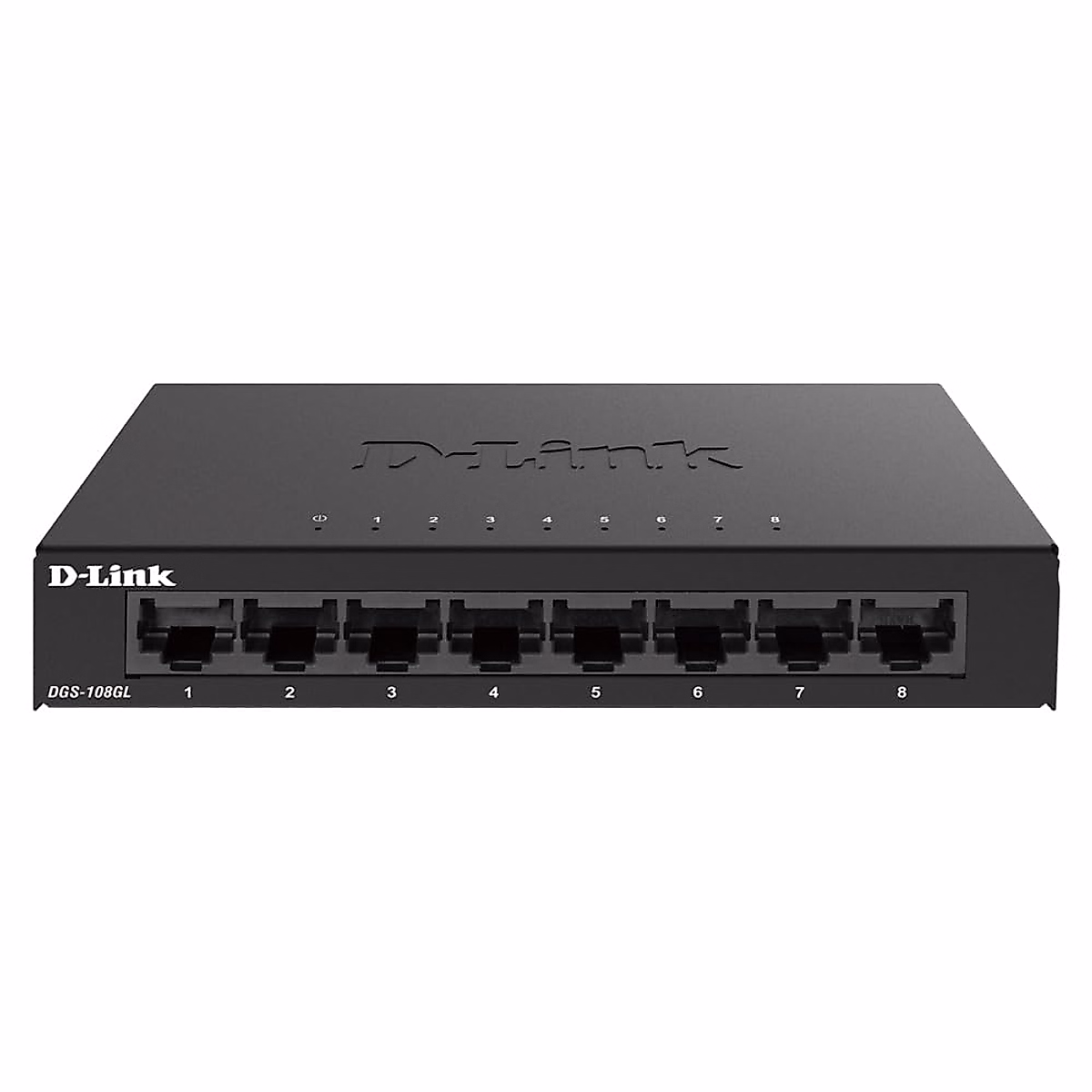 D-Link Ethernet Switch, 8 Port Gigabit Unmanaged Desktop Plug and Play Sturdy Metal Housing Fanless Design EEE Brown Box (DGS-108GL)