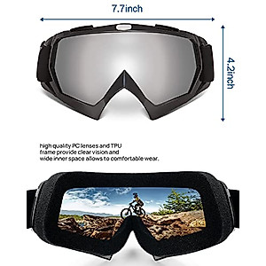 KEMIMOTO Dirt Bike Goggles Motocross Goggles ATV UTV Goggles Anti UV Riding Goggles Ski Goggles
