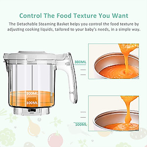 WOZAIJAInfanso Baby Food Maker Food Processor for Infants and Toddlers 7 in 1 Blender Grinder Steamer, Blender, Chopper, Defroster, Reheater, Disinfector, Auto Cleaning 10 Food Pouches