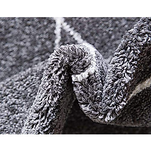 Unique Loom Trellis Frieze Collection Area Rug - Geometric (5' Octagon, Dark Gray/ Ivory)