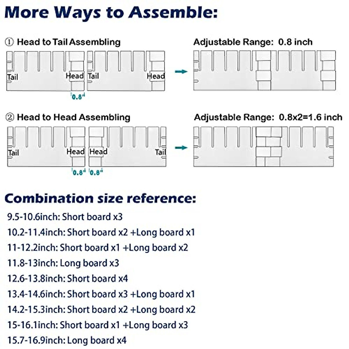 SELFIE CAT Acrylic Drawer Divider Board Set 40PCS Adjustable DIY Drawer, No Need to Cut, Organizer Separator for Socks Underwear Lipstick Kitchen Bedroom