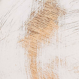 Mud Pie 47100002 Farmhouse Washed Beaded Wood Pedestal Paper Towel Holder, 16" x 6" Dia, White, Grey