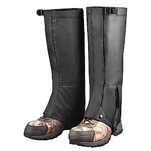 Doorslay Leg Gaiters with Waterproof and Adjustable Snow Boot Gaiters for Outdoor Hunting Skiing Motorcycle Camping Running Hiking