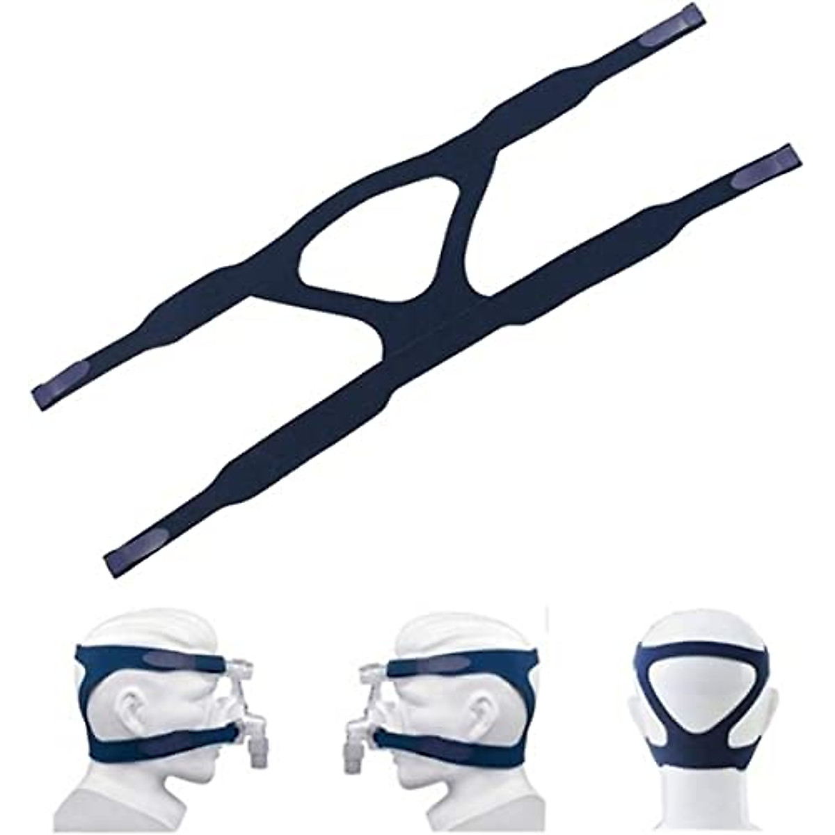 COONLINE CPAP Headgear Replaces Universal Ultralight Comfort Gel Full Mask Replacement Part Breath Machine Head Band Fit for Respironics Resmed Resmart Without Clips, Blue