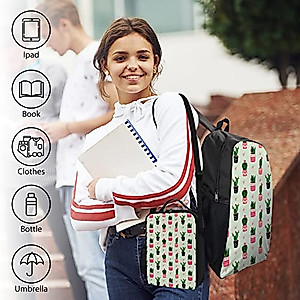 Acvbaty Cactus School Backpack for Girls, Classic Cute Kids Backpack Set with Lunch Box Pencil Case, Aesthetic Lightweight School Bookbag Set for Teen Girl Elementary High School Student