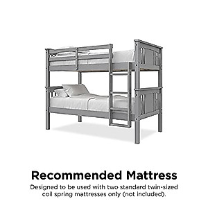 DHP Dorel Living Dylan Twin Wood Bed for Kids, Gray Bunk