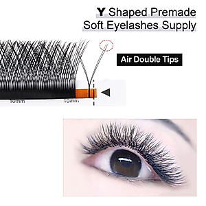 ACTROL YY Eyelashes Extension Lashes Black D Curl 0.05mm 9mm Mixed Lash Volume Extension Easy Fans Y Shaped Premade Soft Eyelashes Supply