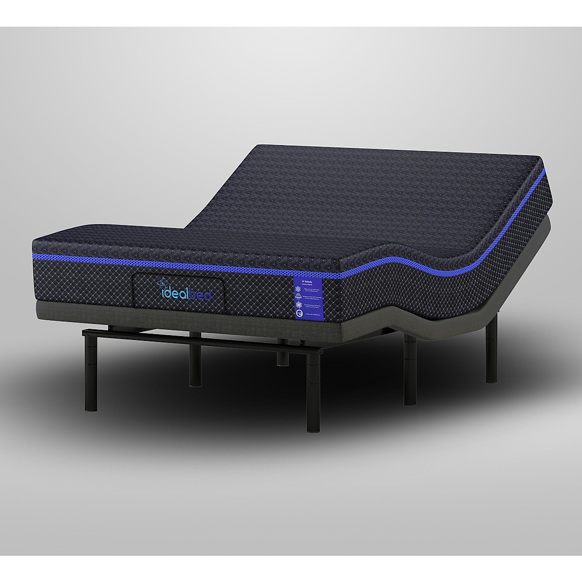 iDealBed S4 Nebula Luxury Hybrid Mattress + 3i Custom Adjustable Bed Sleep System, Comfort, Cooling & Support, Advanced Silent Operation, Wireless (Nebula Medium Firm, California King)