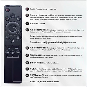 【Pack of 2】 Universal Remote-Control for Samsung Smart-TV, Remote-Replacement of HDTV 4K UHD Curved QLED and More TVs, with Netflix Prime-Video Hulu Buttons